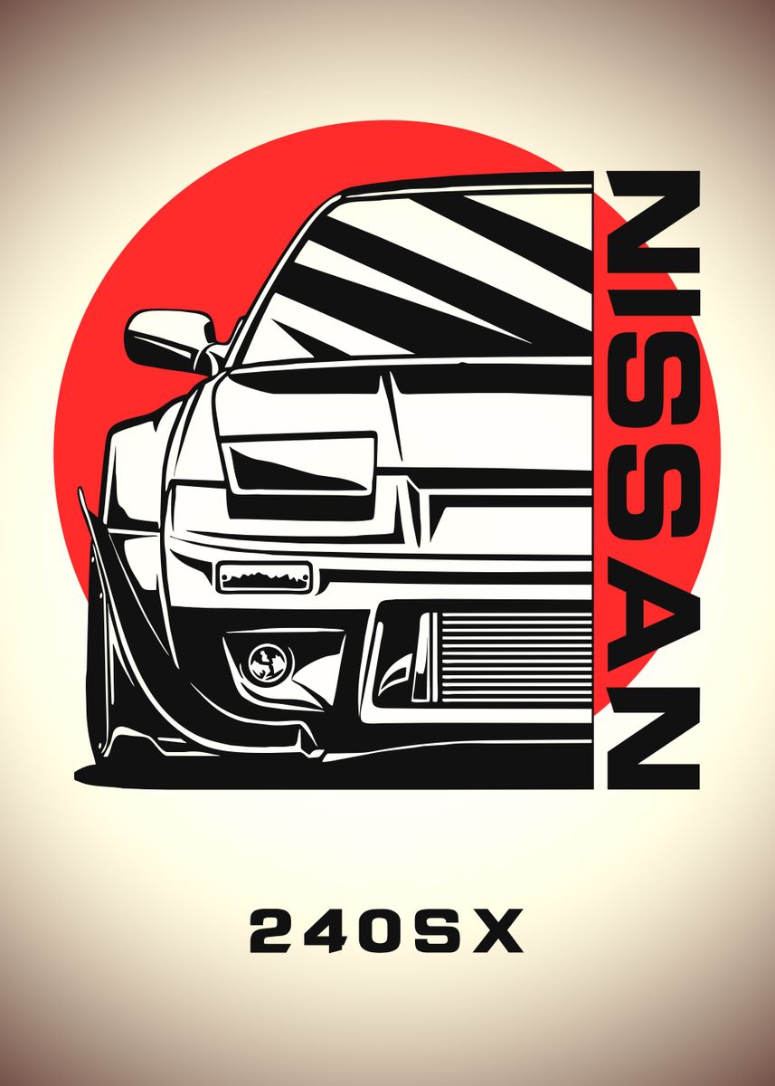 'Nissan 240SX' Poster, picture, metal print, paint by Faissal Thomas ...