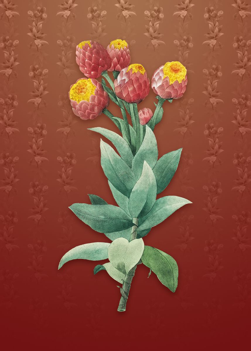 'Cudweeds on Falu Red' Poster, picture, metal print, paint by Holy Rock ...