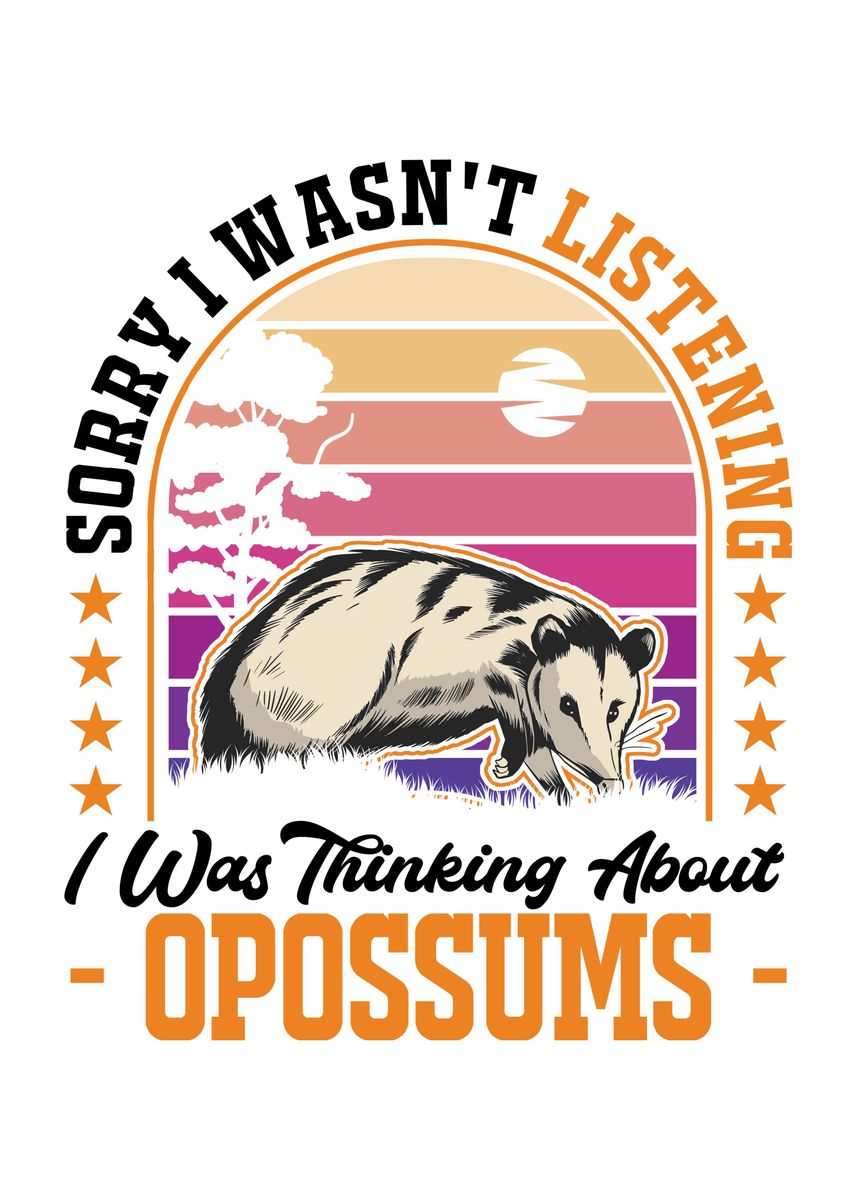 'Opossum Lover Possum Gift' Poster, picture, metal print, paint by ...