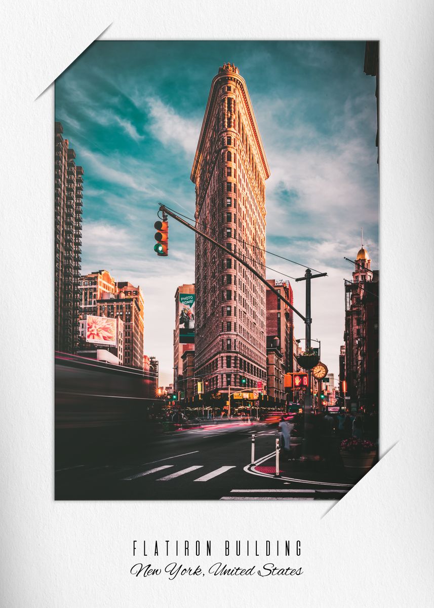 'Flatiron Building Ne York' Poster, picture, metal print, paint by ...