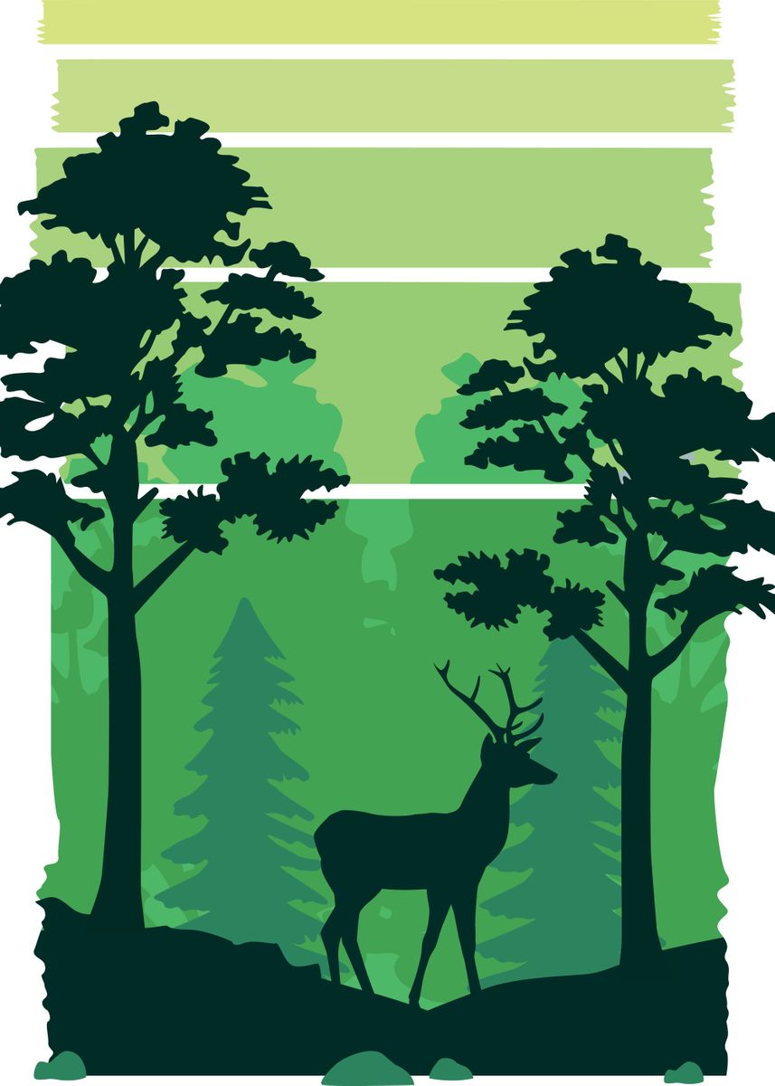 'Tree Painting' Poster, picture, metal print, paint by Kami Kiwi | Displate