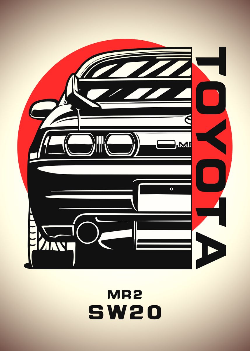 'Toyota MR2 SW20' Poster, picture, metal print, paint by Faissal Thomas ...