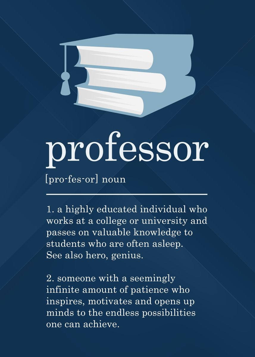 'Funny Professor Definition' Poster, picture, metal print, paint by ...