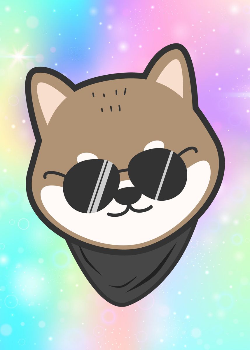 'Cool Doggo' Poster, picture, metal print, paint by Slowbird | Displate