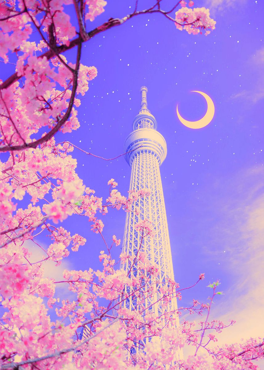 'Moontrees' Poster, picture, metal print, paint by Funglazie | Displate