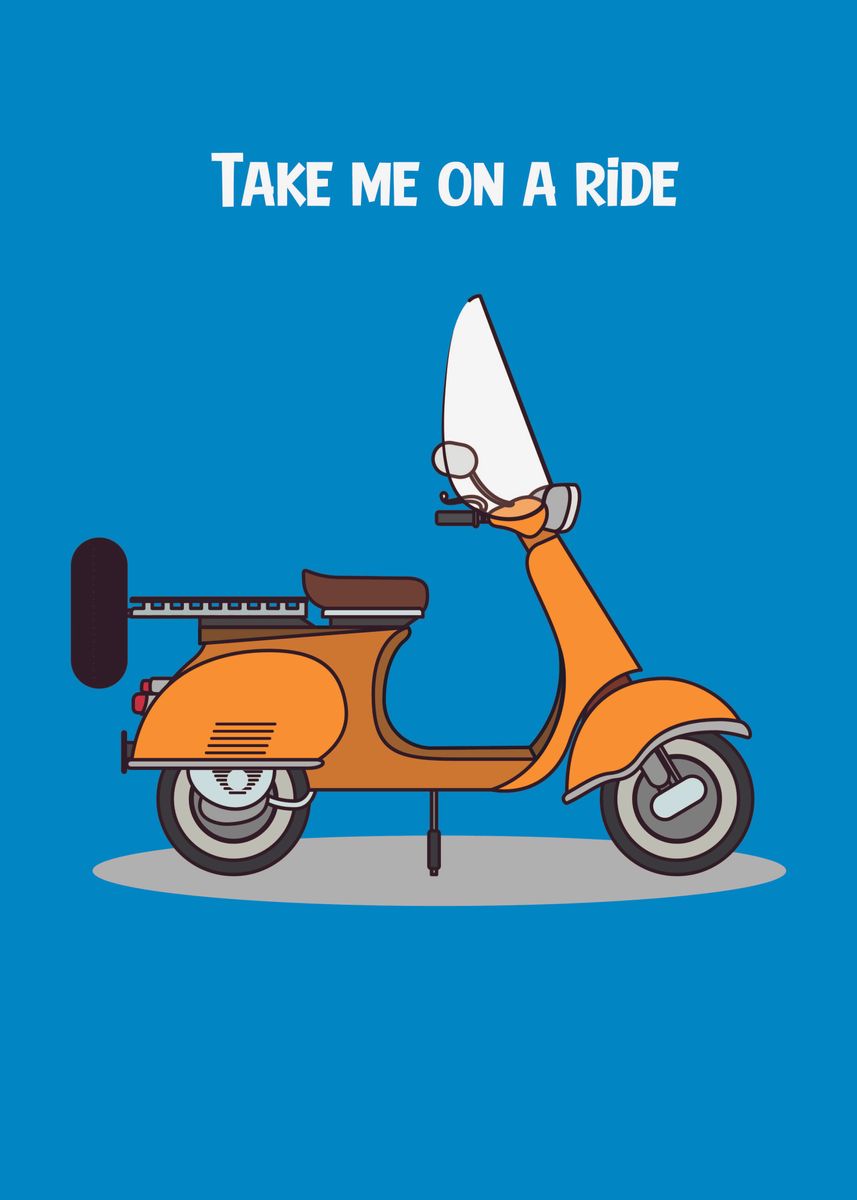 'scooter' Poster, picture, metal print, paint by UNIKORN | Displate