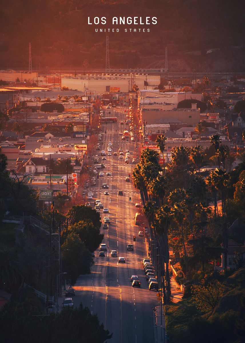'Los Angeles ' Poster, picture, metal print, paint by Explore Universe ...