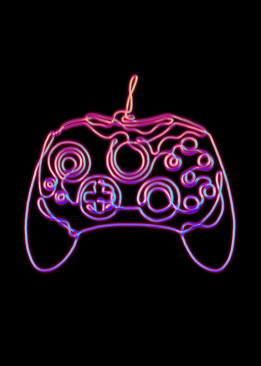 'Video Controller Game 2' Poster, picture, metal print, paint by Andrea ...