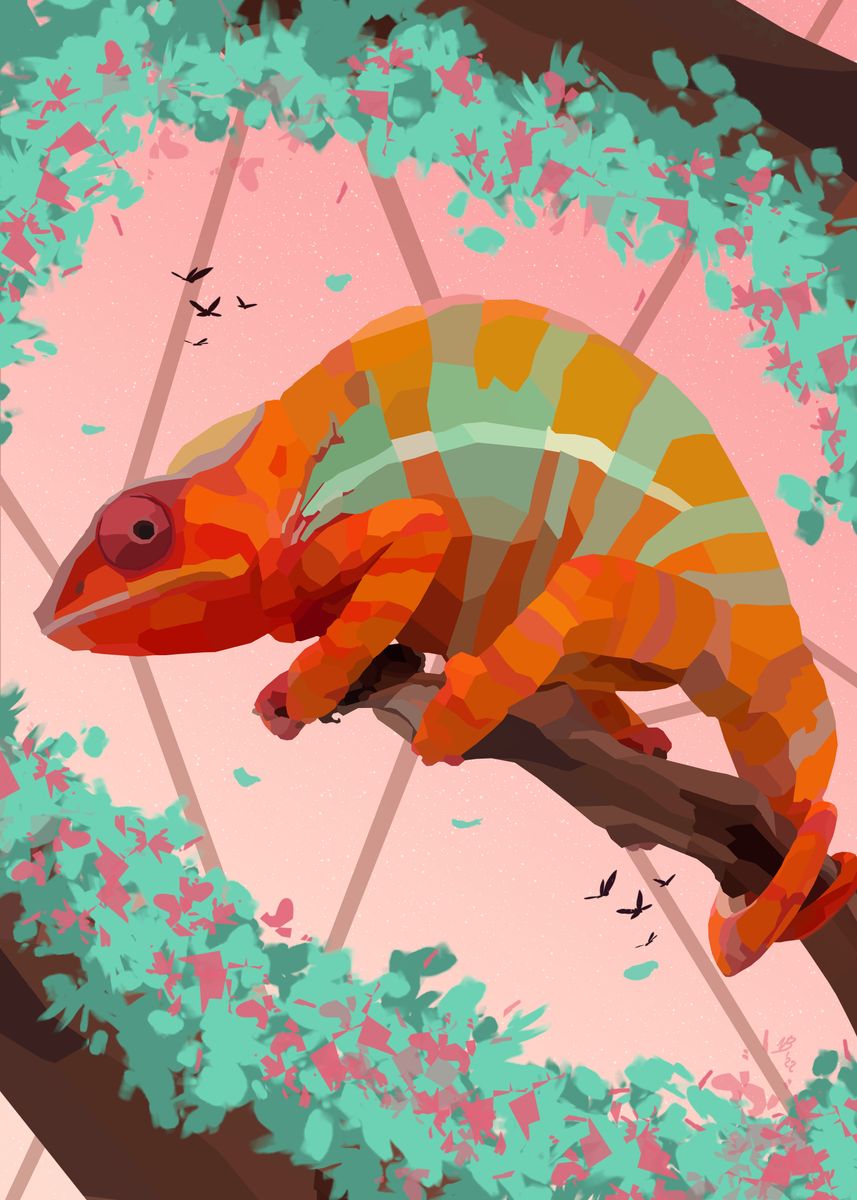 'Colourful lizard' Poster, picture, metal print, paint by Nicholas NB ...