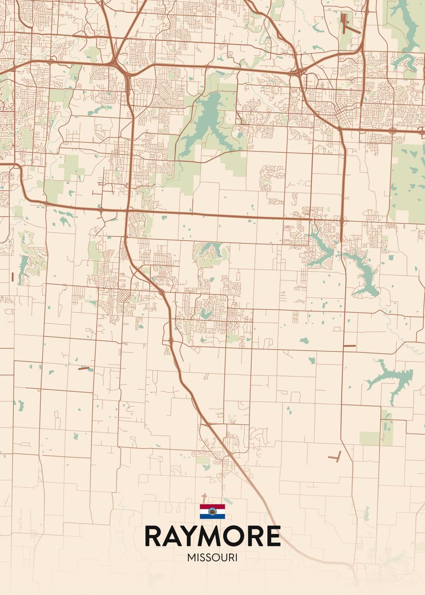 'Raymore MO' Poster, picture, metal print, paint by IMR Designs | Displate