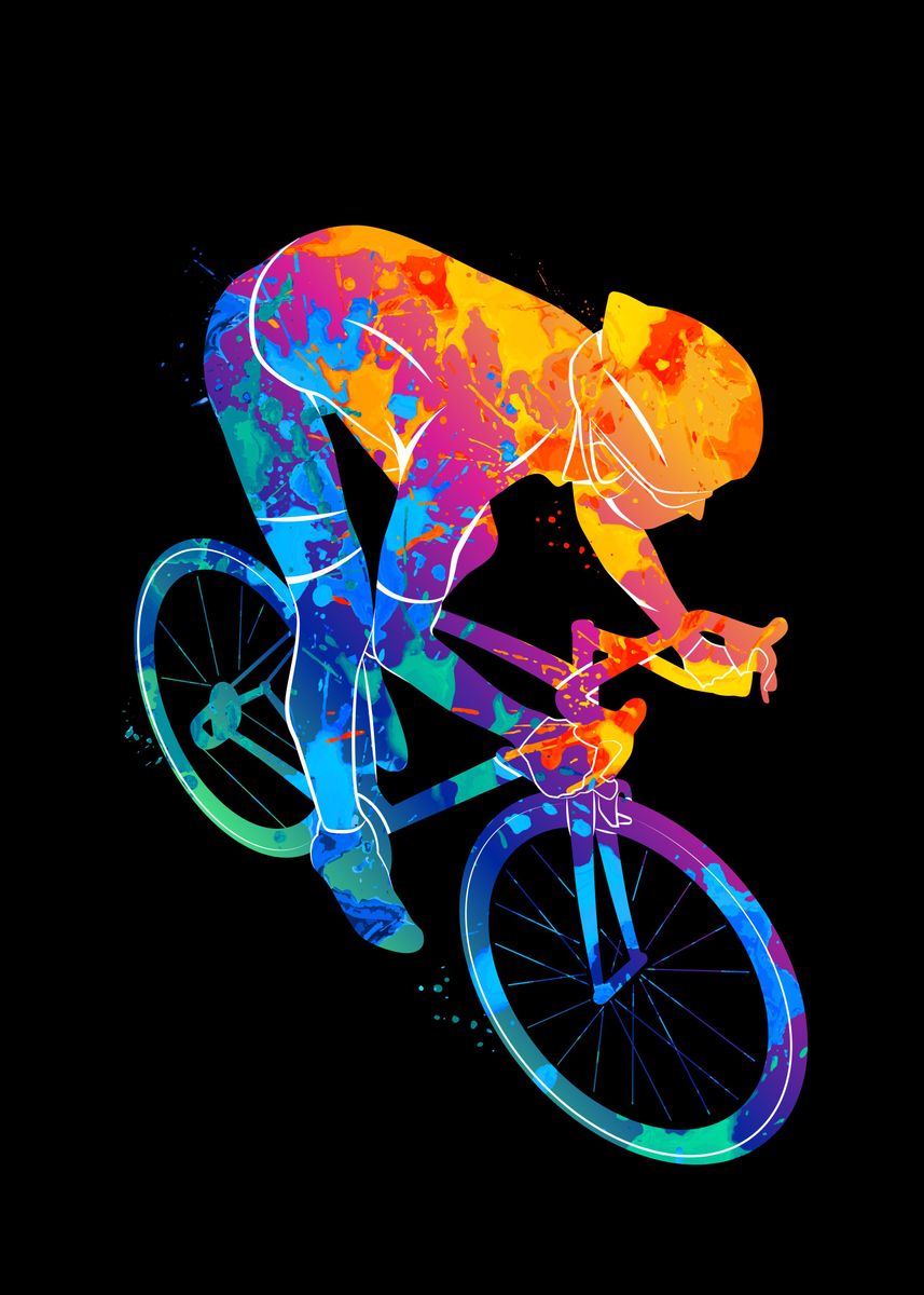 'Abstract cyclist' Poster, picture, metal print, paint by Nguyen Duc ...