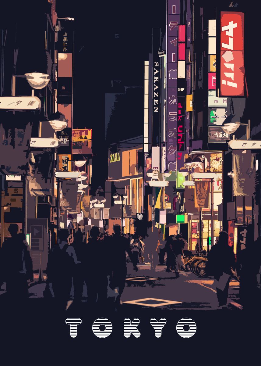 'Tokyo travel poster' Poster by Robin Niemczyk | Displate