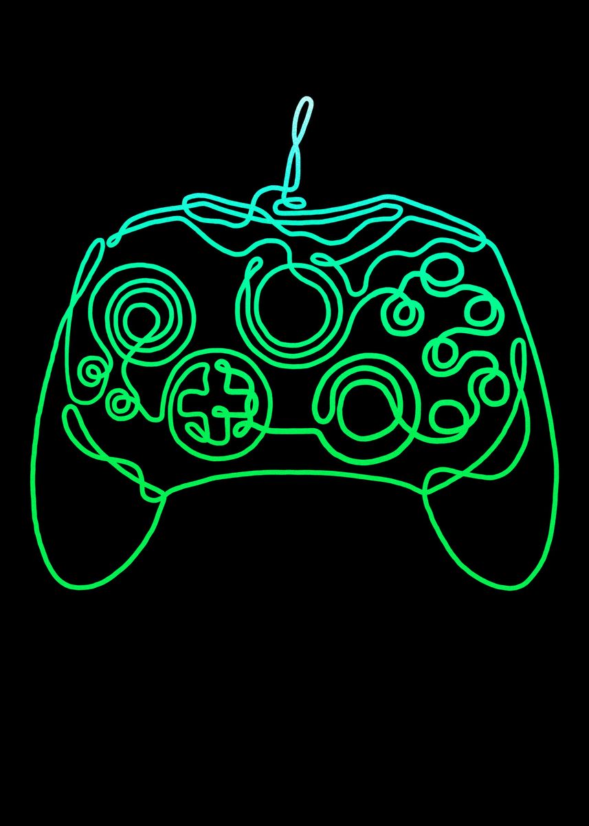 'Video Controller Game 3' Poster, picture, metal print, paint by Andrea ...