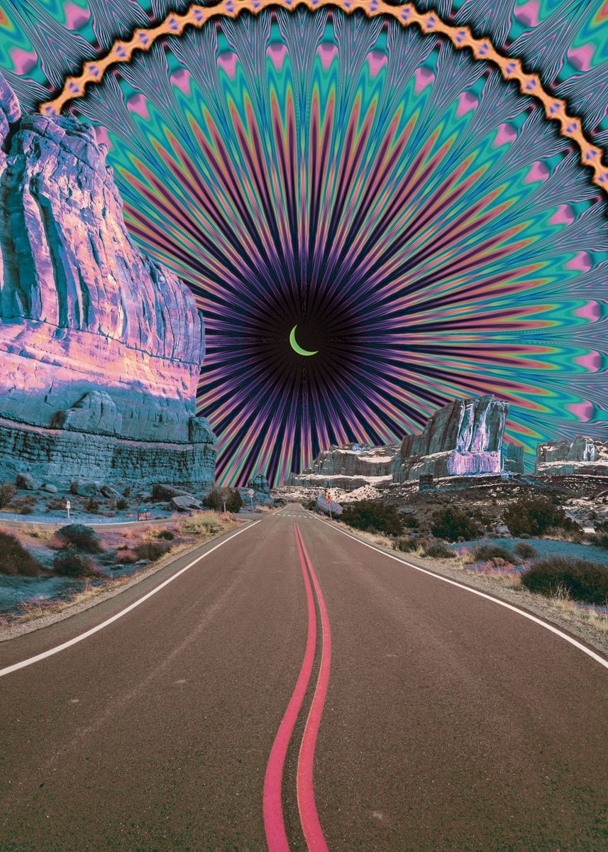 'Road Thoughts' Poster, picture, metal print, paint by Cajuca | Displate