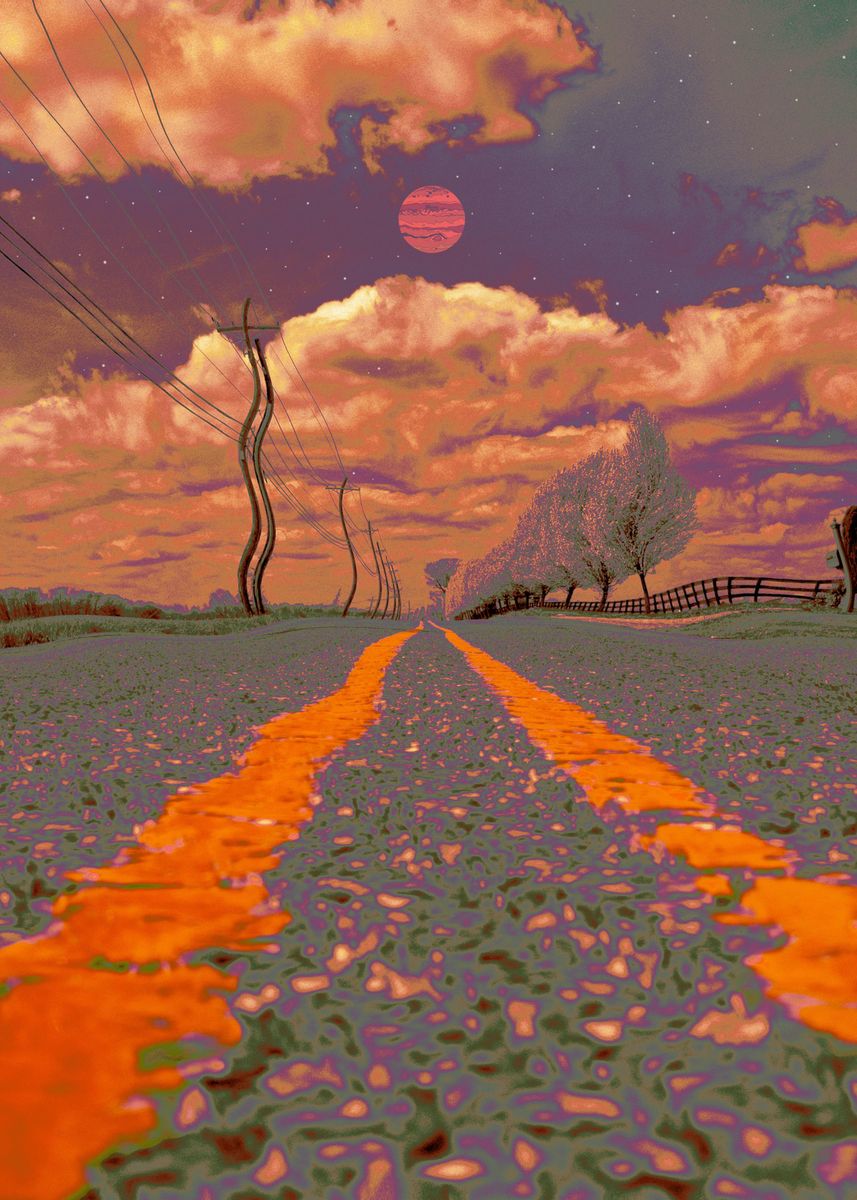 'Road To Nowhere' Poster, picture, metal print, paint by Cajuca | Displate