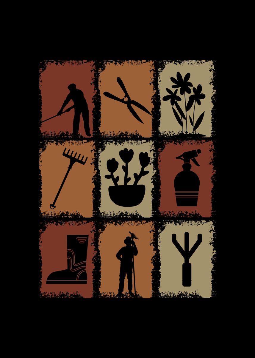 'Garden Tool Gardener' Poster by Shiva121 | Displate