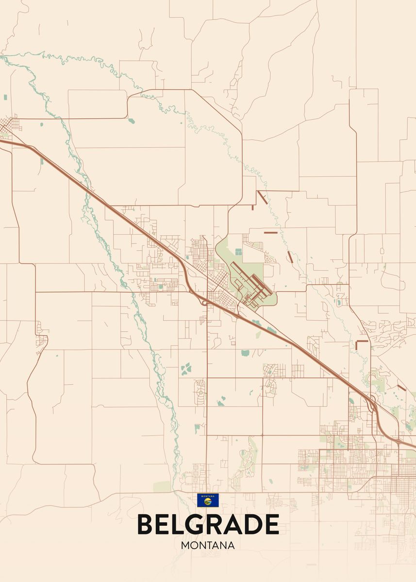 'Belgrade MT' Poster, picture, metal print, paint by IMR Designs | Displate