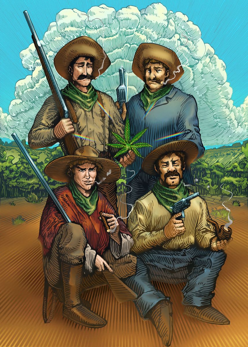 'Outlaws' Poster, picture, metal print, paint by TerpeneTom | Displate