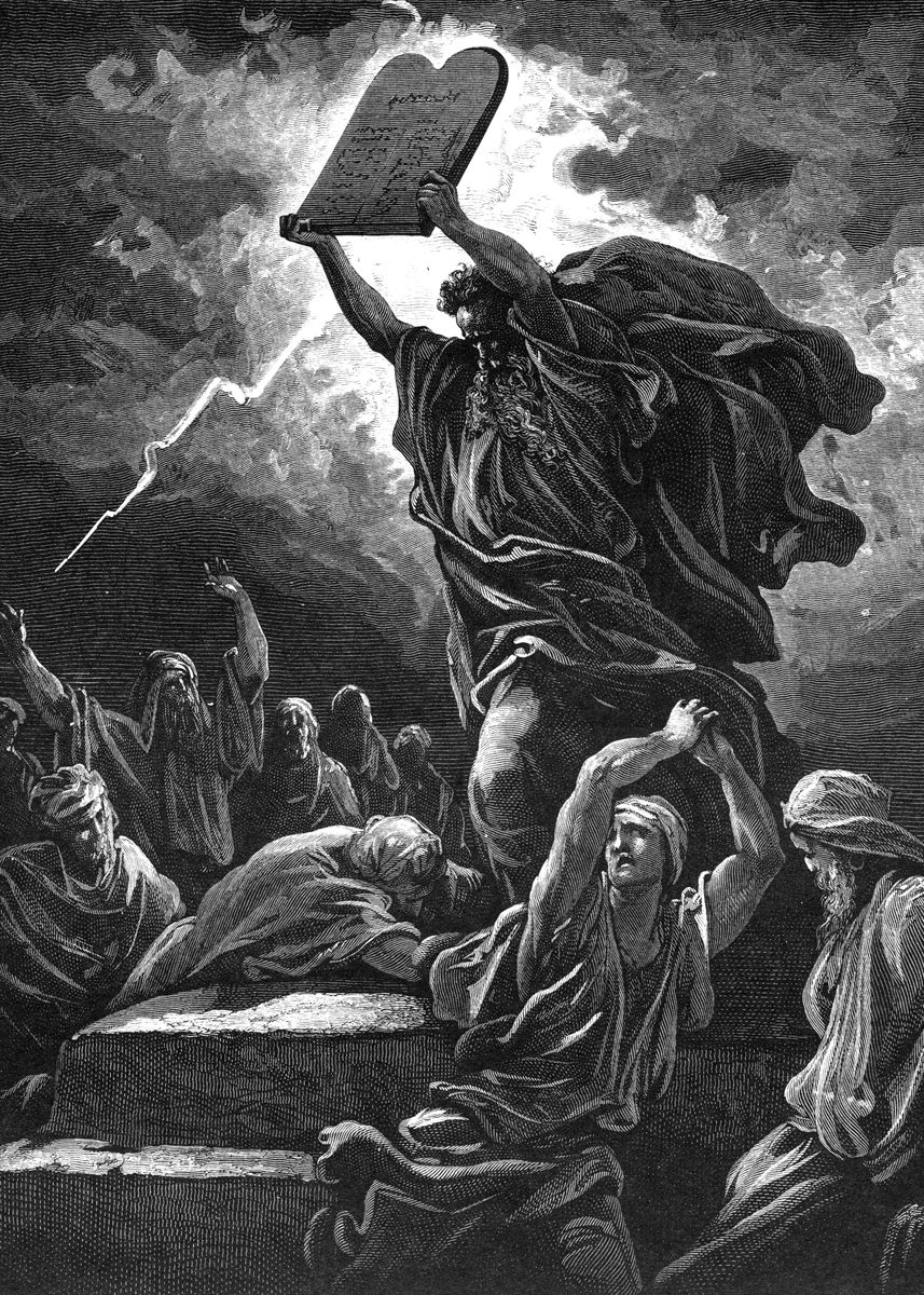 'Moses Breaks the Law' Poster, picture, metal print, paint by ...