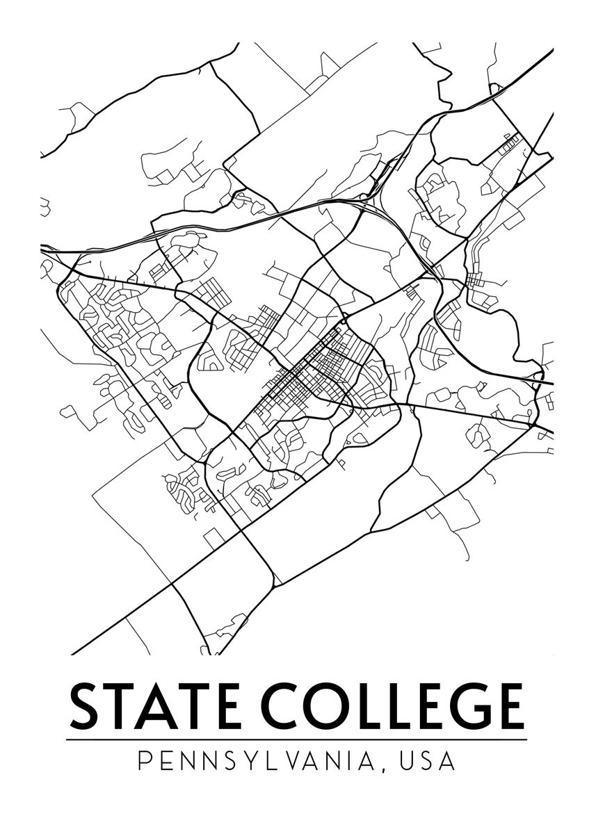 'State College Pennsylvania' Poster, picture, metal print, paint by Neo ...