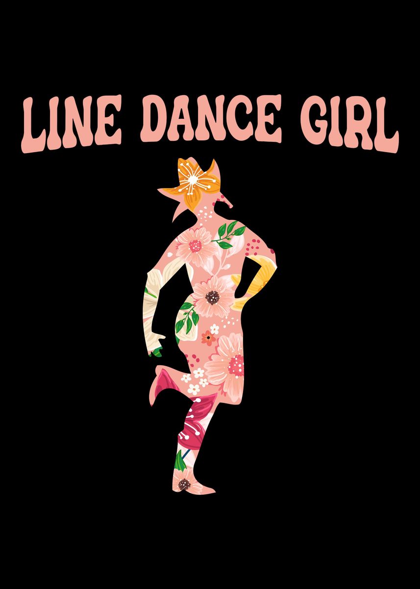 'Line Dancing Western' Poster, picture, metal print, paint by ...