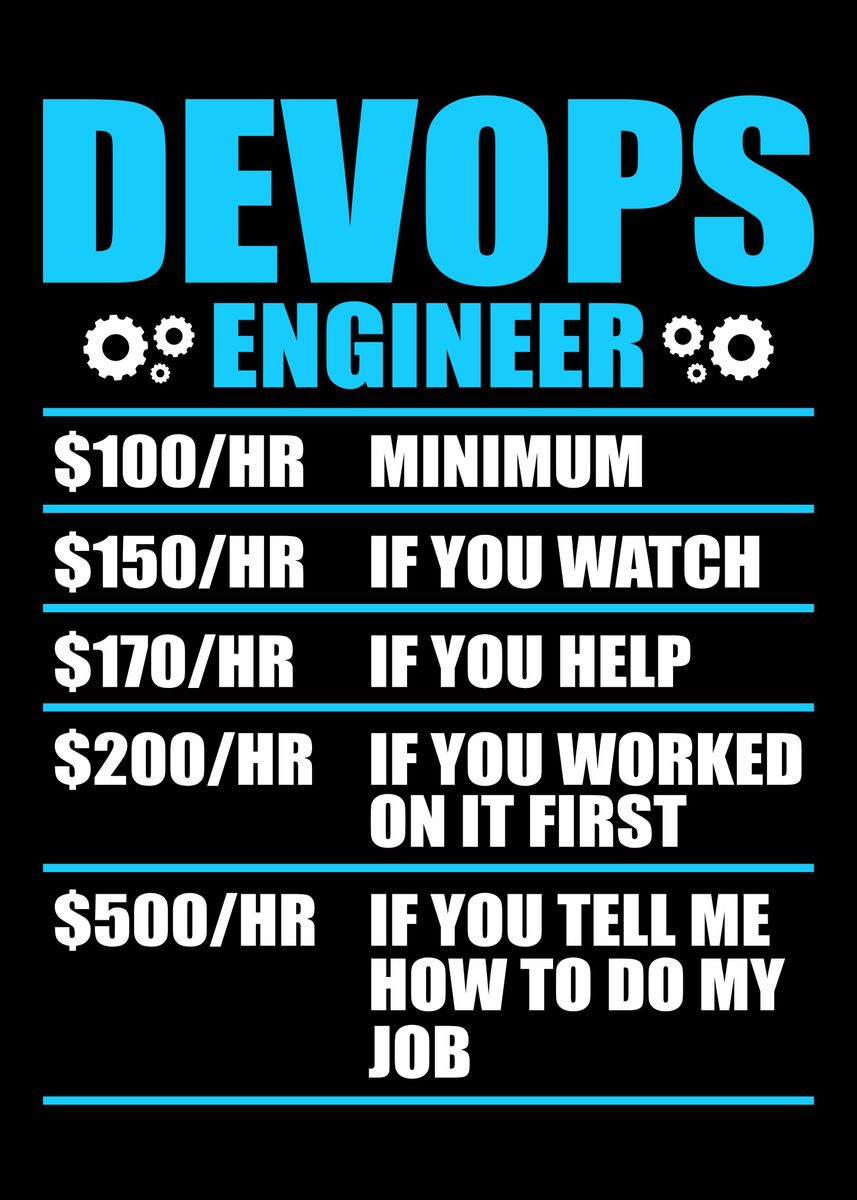 'Devops Engineer' Poster, picture, metal print, paint by Michael | Displate
