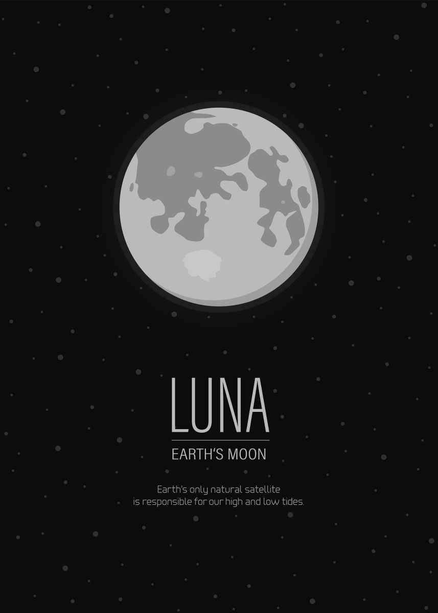 'Moon' Poster, picture, metal print, paint by Stibo | Displate