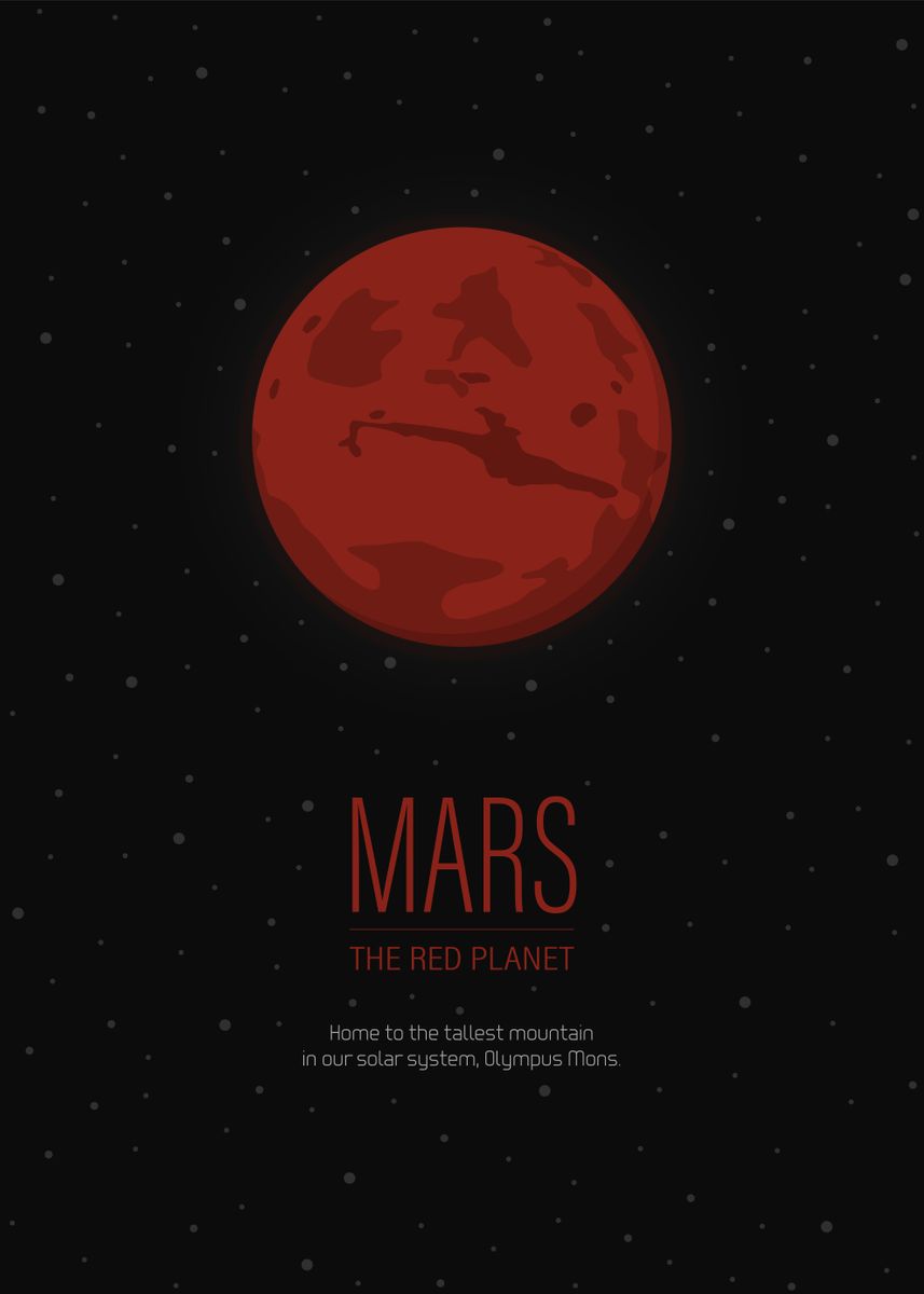 'Mars' Poster, picture, metal print, paint by Stibo | Displate