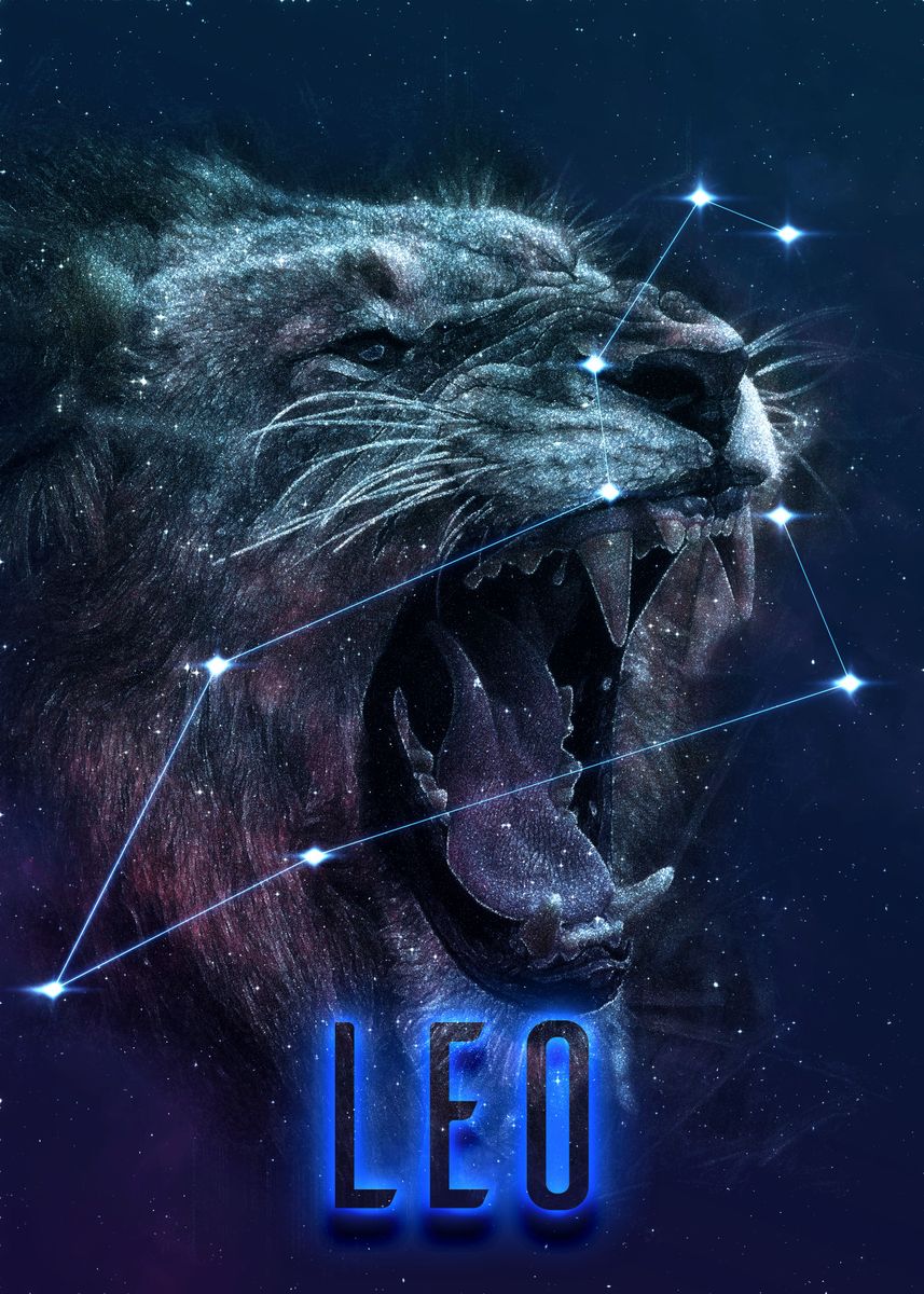 'Leo' Poster, picture, metal print, paint by Petra Rommelfanger | Displate