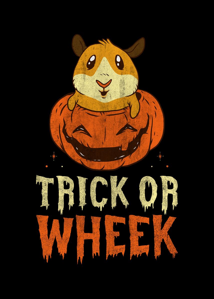 'Hamster In Spooky Pumpkin' Poster by Lukes Pixel Studio | Displate