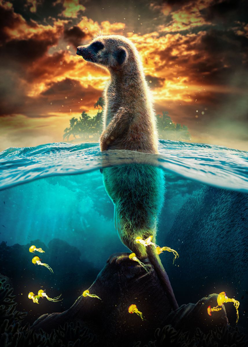 'THE CUTE MEERKAT' Poster by VILGAX | Displate