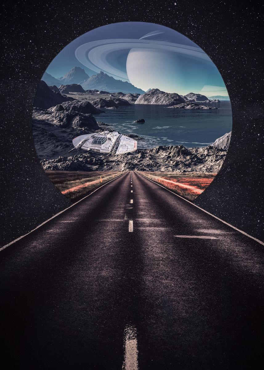 'Road space fantasy world' Poster by Gen Z | Displate