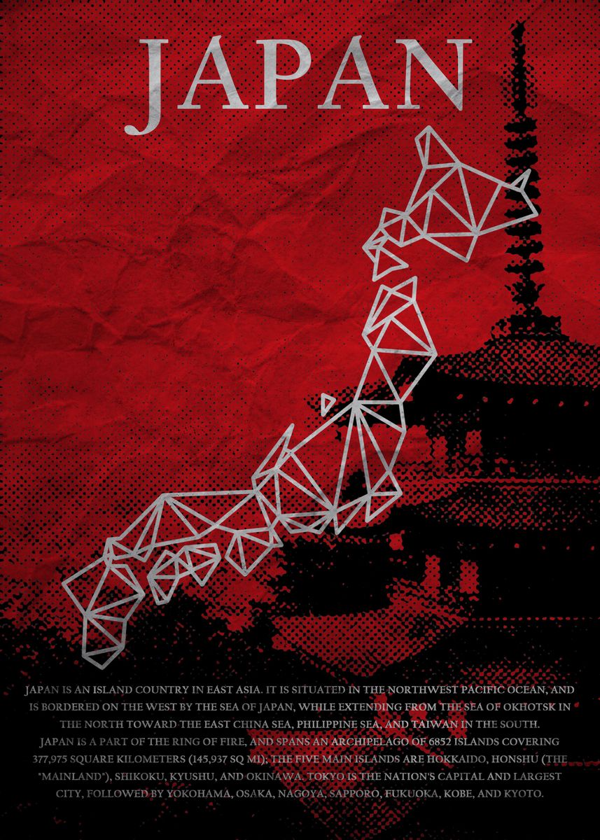 'JAPAN' Poster, picture, metal print, paint by MoveUp | Displate