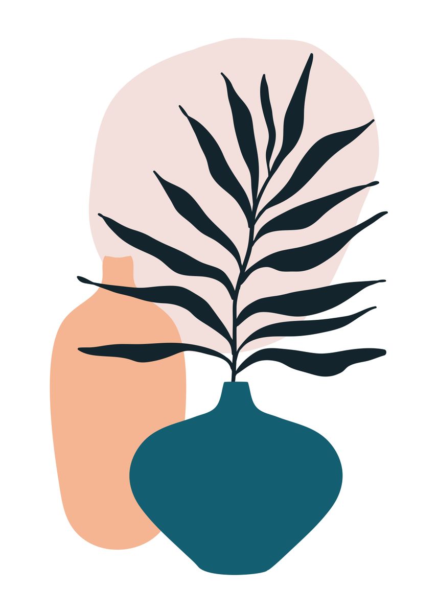 'Scandinavian flower vase' Poster, picture, metal print, paint by Human ...