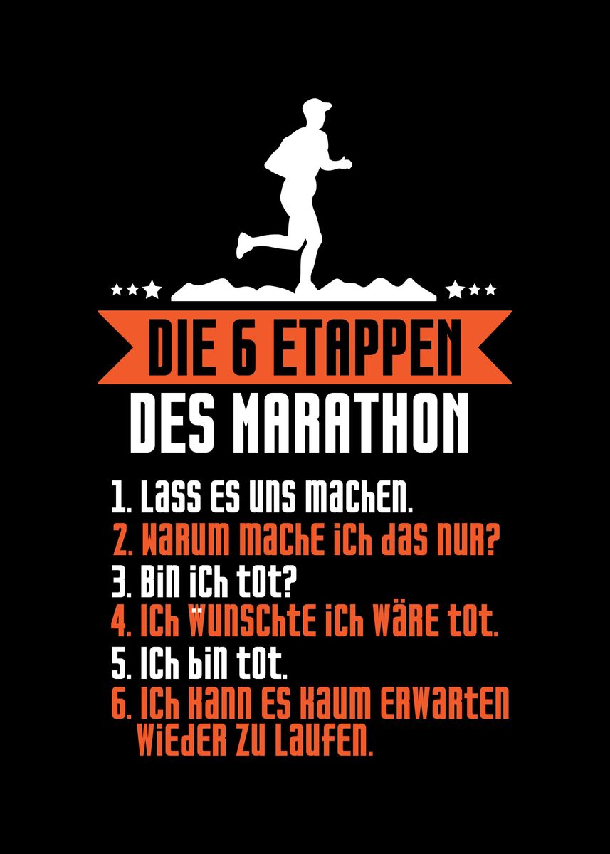'Marathon German' Poster, picture, metal print, paint by Sebastian ...