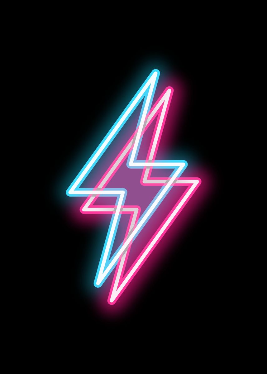 'Lightning Thunder Neon' Poster by Mooon | Displate