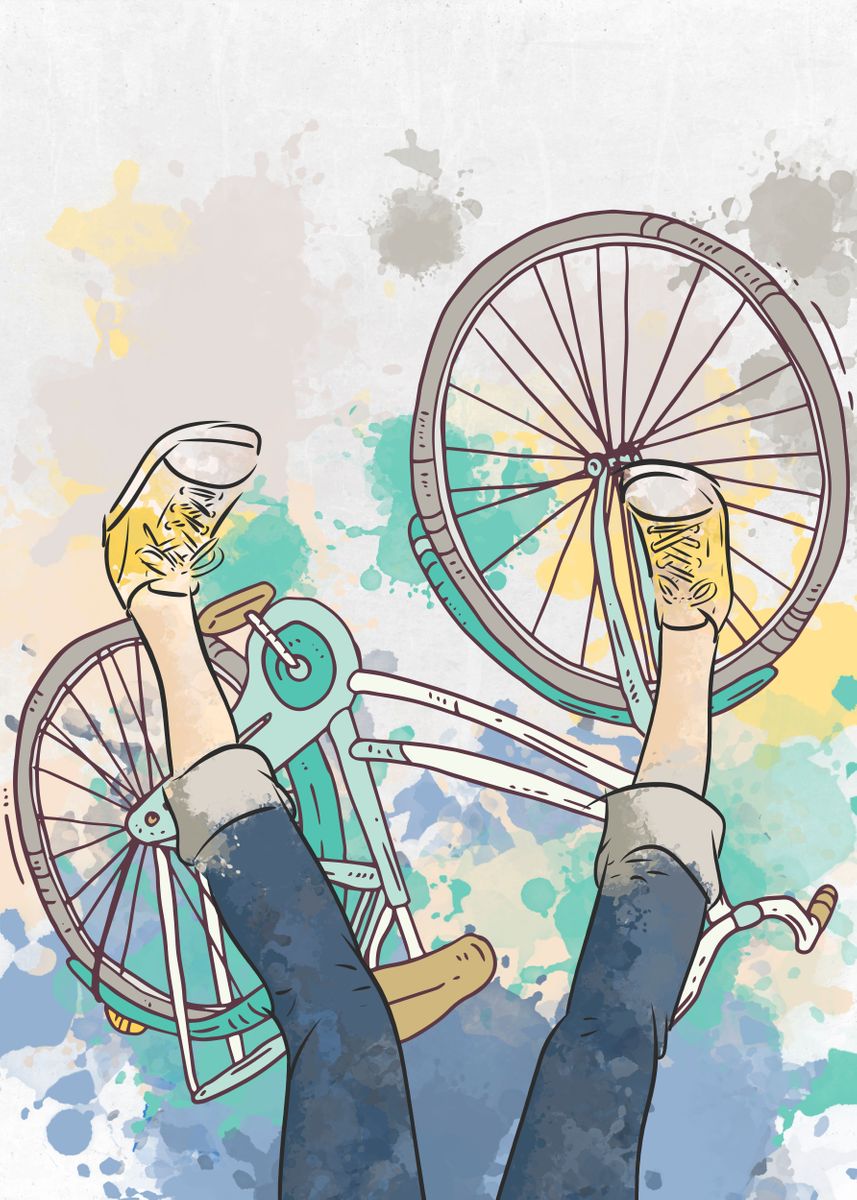 'Bicycle and Bike Punks' Poster, picture, metal print, paint by Ilya ...