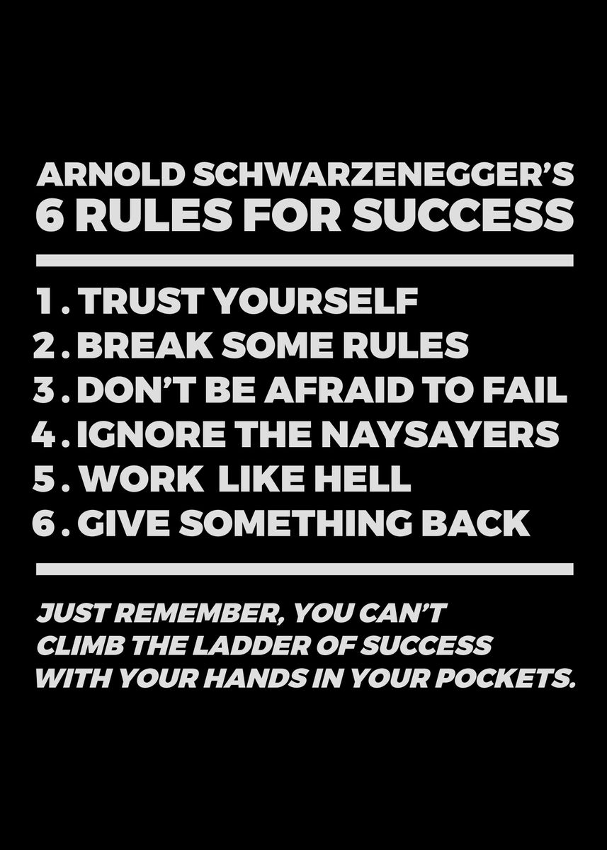 'Rules For Success' Poster, picture, metal print, paint by albran karan ...