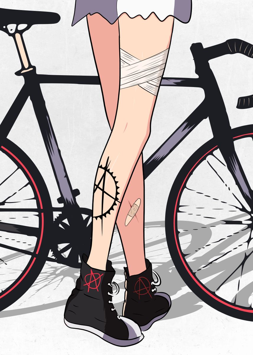 'Bicycle and Bike Punks' Poster, picture, metal print, paint by Ilya ...