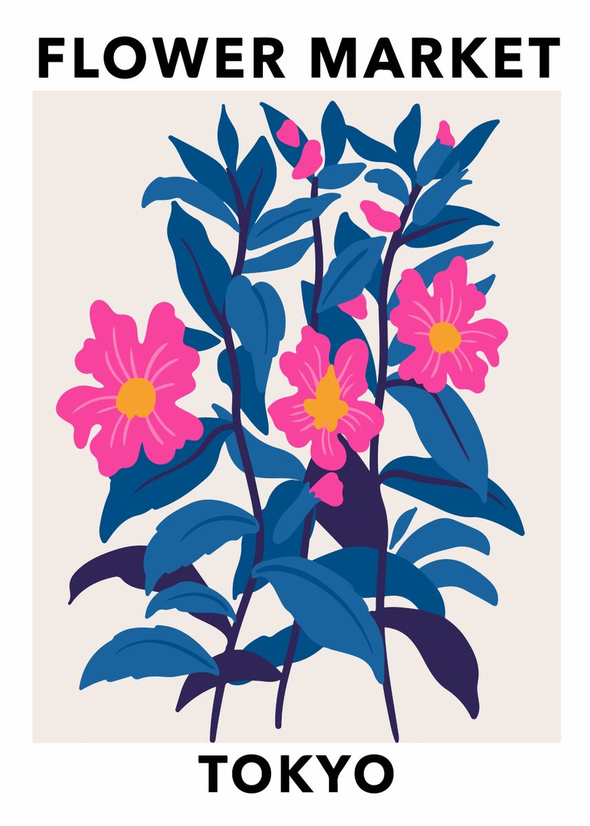 'Flower market Tokyo' Poster, picture, metal print, paint by Barry ...
