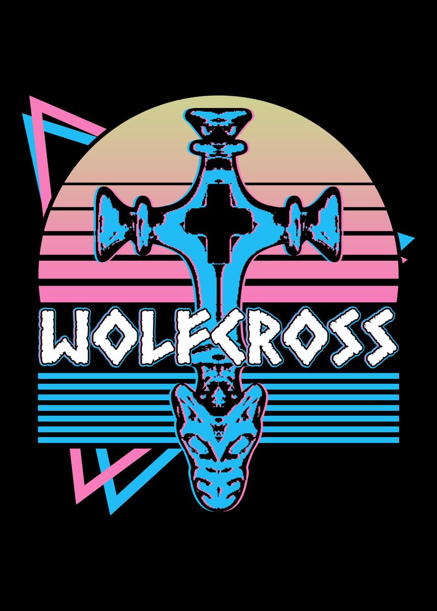 'Wolf Cross Viking' Poster, picture, metal print, paint by ...