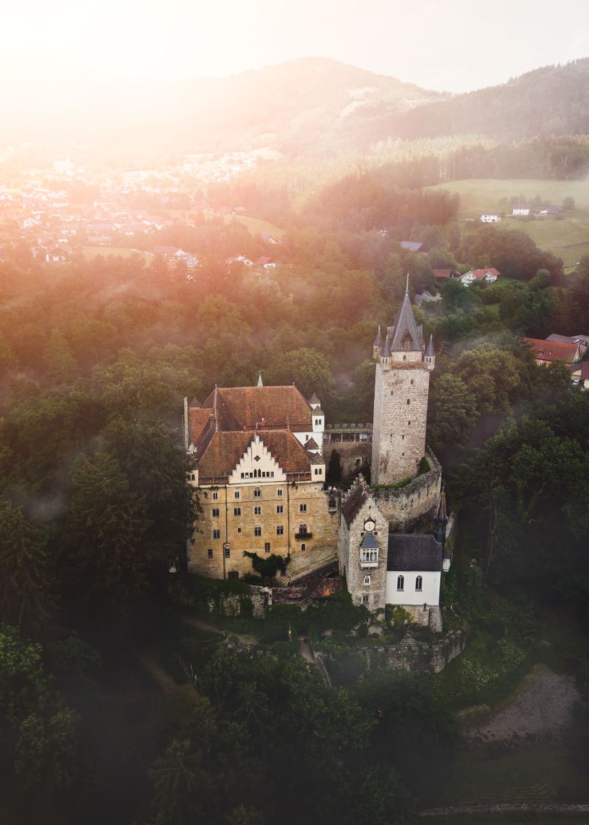 'Sunrise at the castle' Poster, picture, metal print, paint by ...