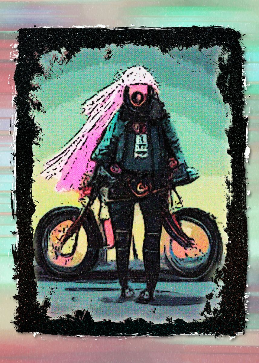'Bicycle and Bike Punks' Poster, picture, metal print, paint by Ilya ...