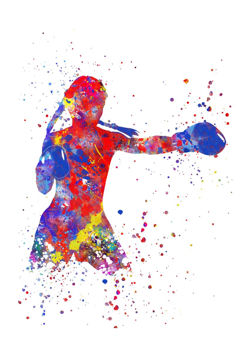 'Woman boxer ' Poster by RosaliasArt | Displate