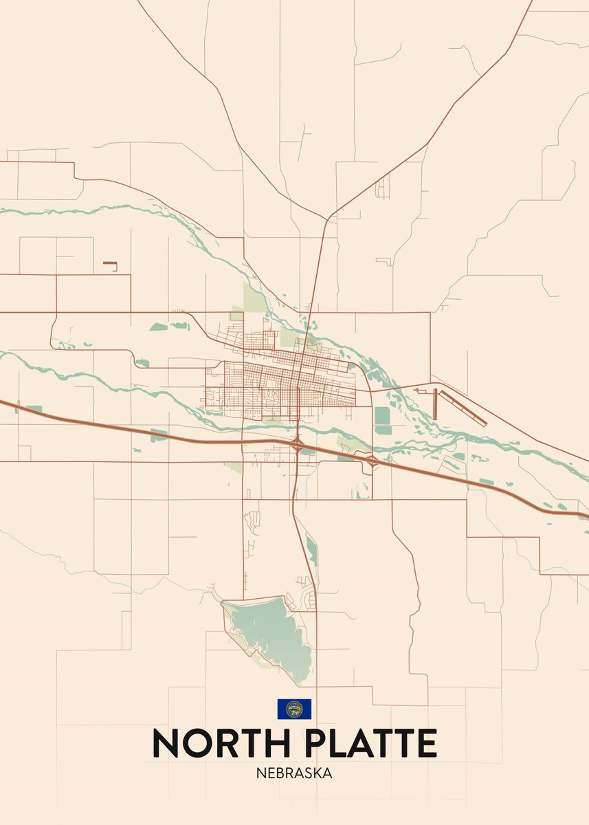 'North Platte NE' Poster, picture, metal print, paint by IMR Designs ...