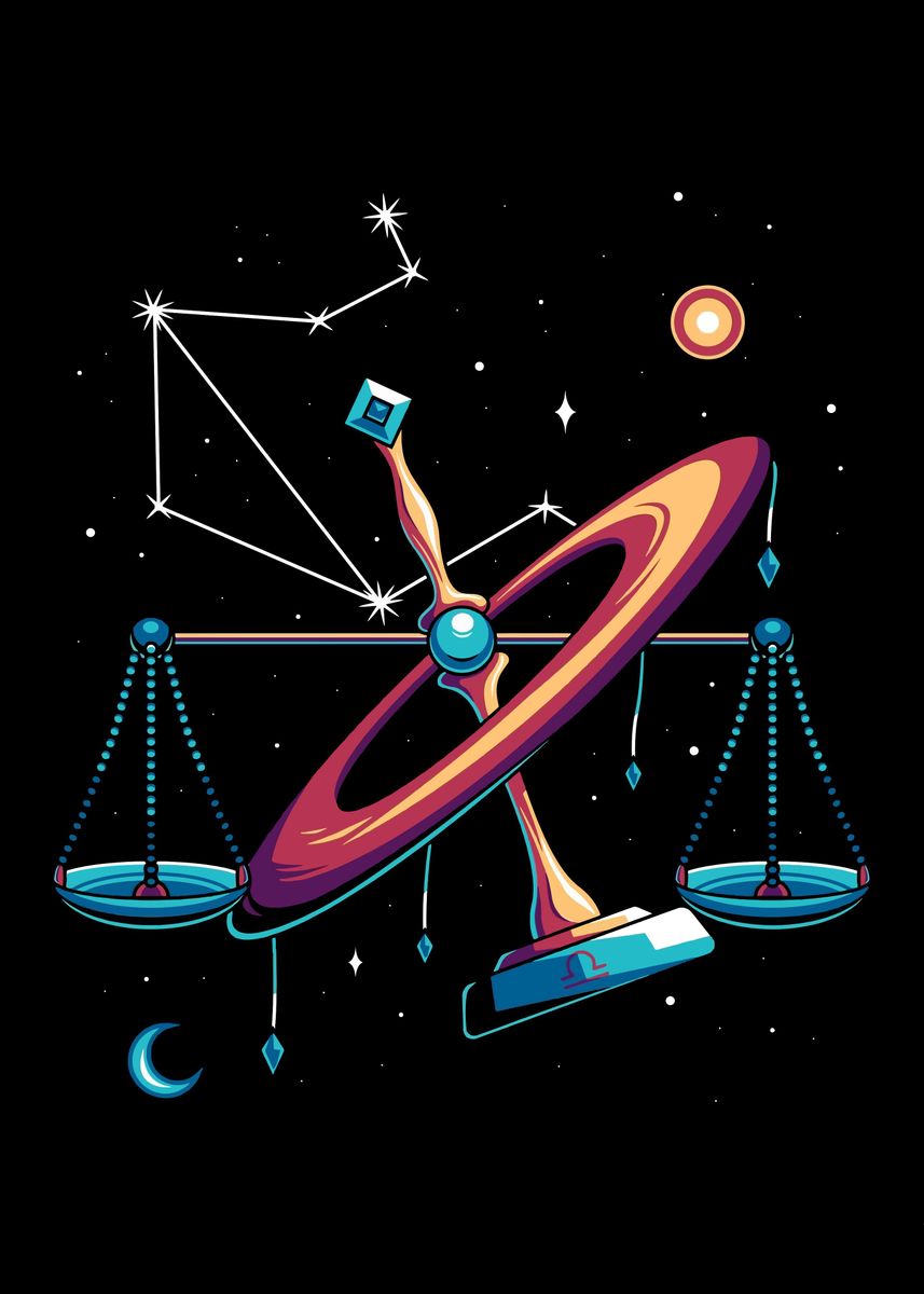 'Zodiac Sign Libra Galaxy' Poster, picture, metal print, paint by Funny ...
