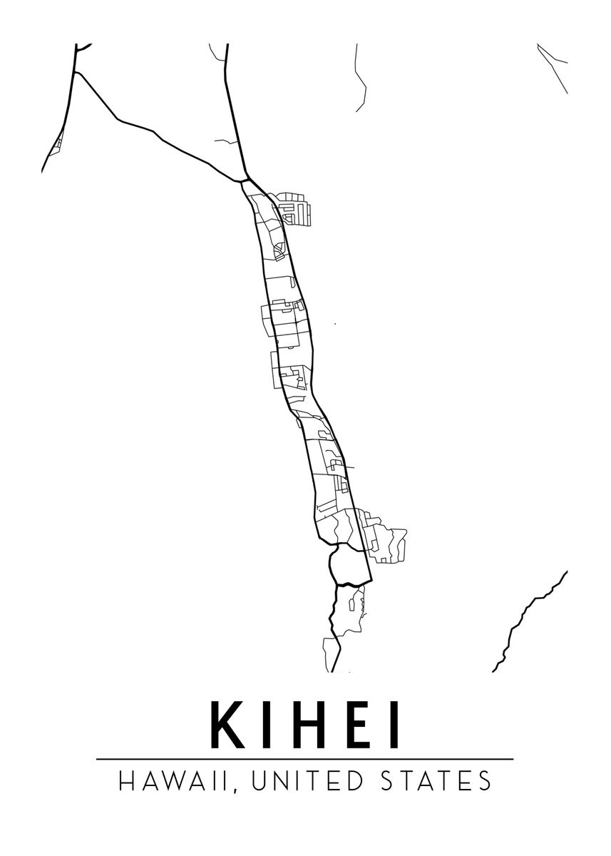 'Kihei Hawaii USA Map' Poster by Neo Design | Displate