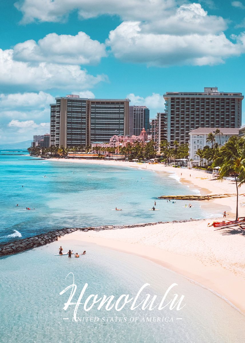'Honolulu' Poster, picture, metal print, paint by MyDigitalMind | Displate