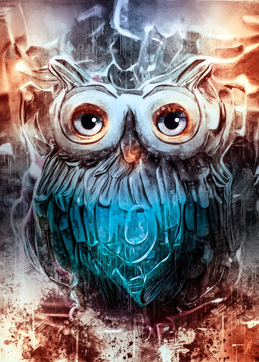 'Owl world' Poster, picture, metal print, paint by Alfonso Navas | Displate