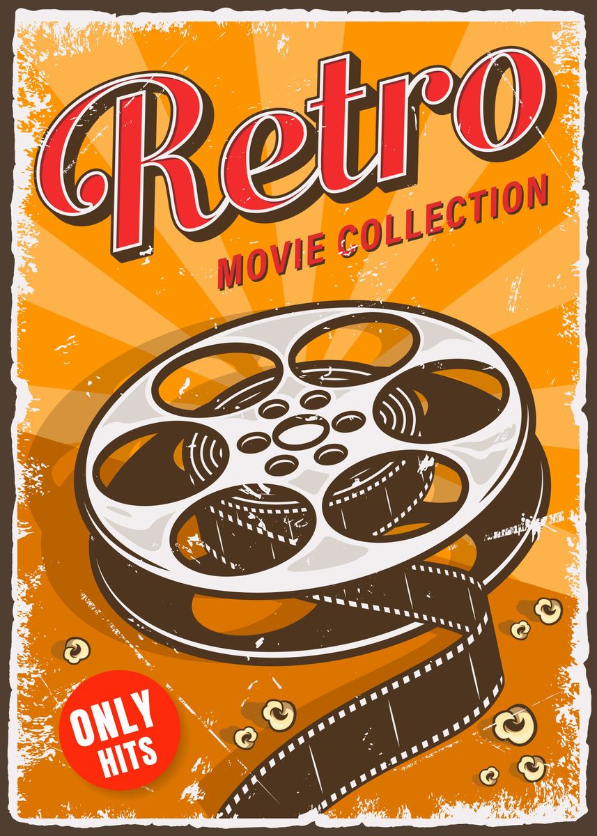 'Retro Films' Poster, picture, metal print, paint by 3am | Displate